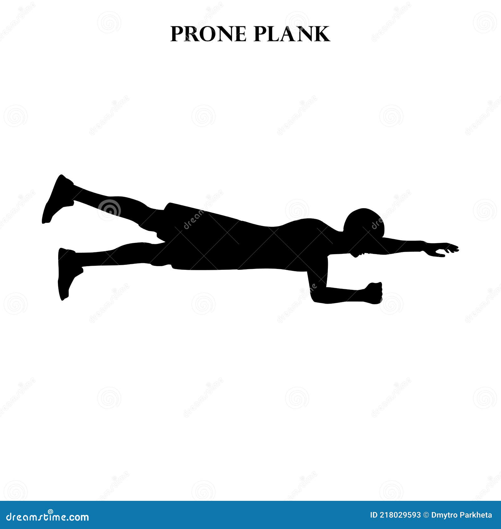 Prone Row Exercise Strength Workout Vector Illustration Silhouette ...