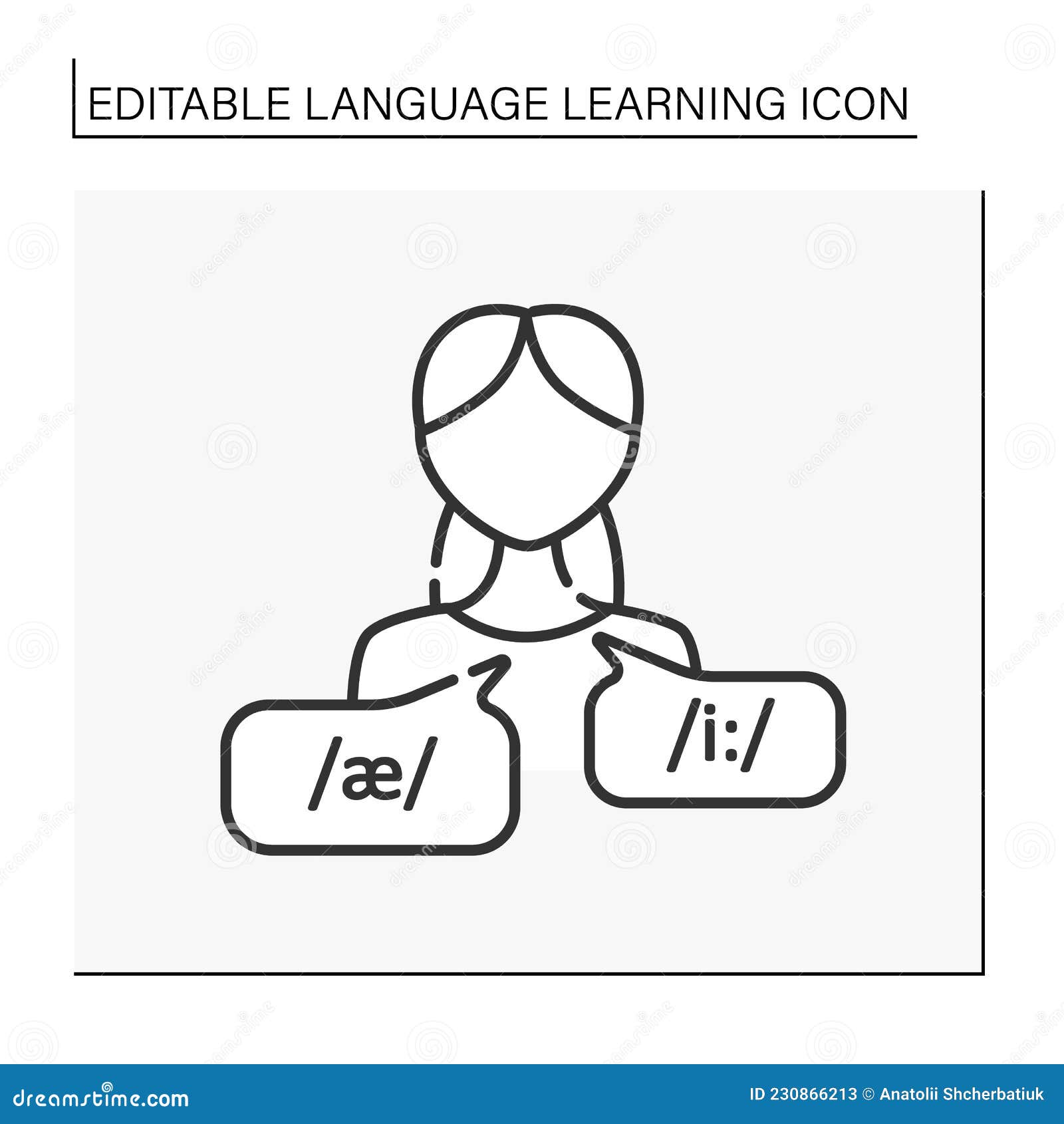 Pronunciation Line Icons Collection. Articulation, Accent, Diction ...