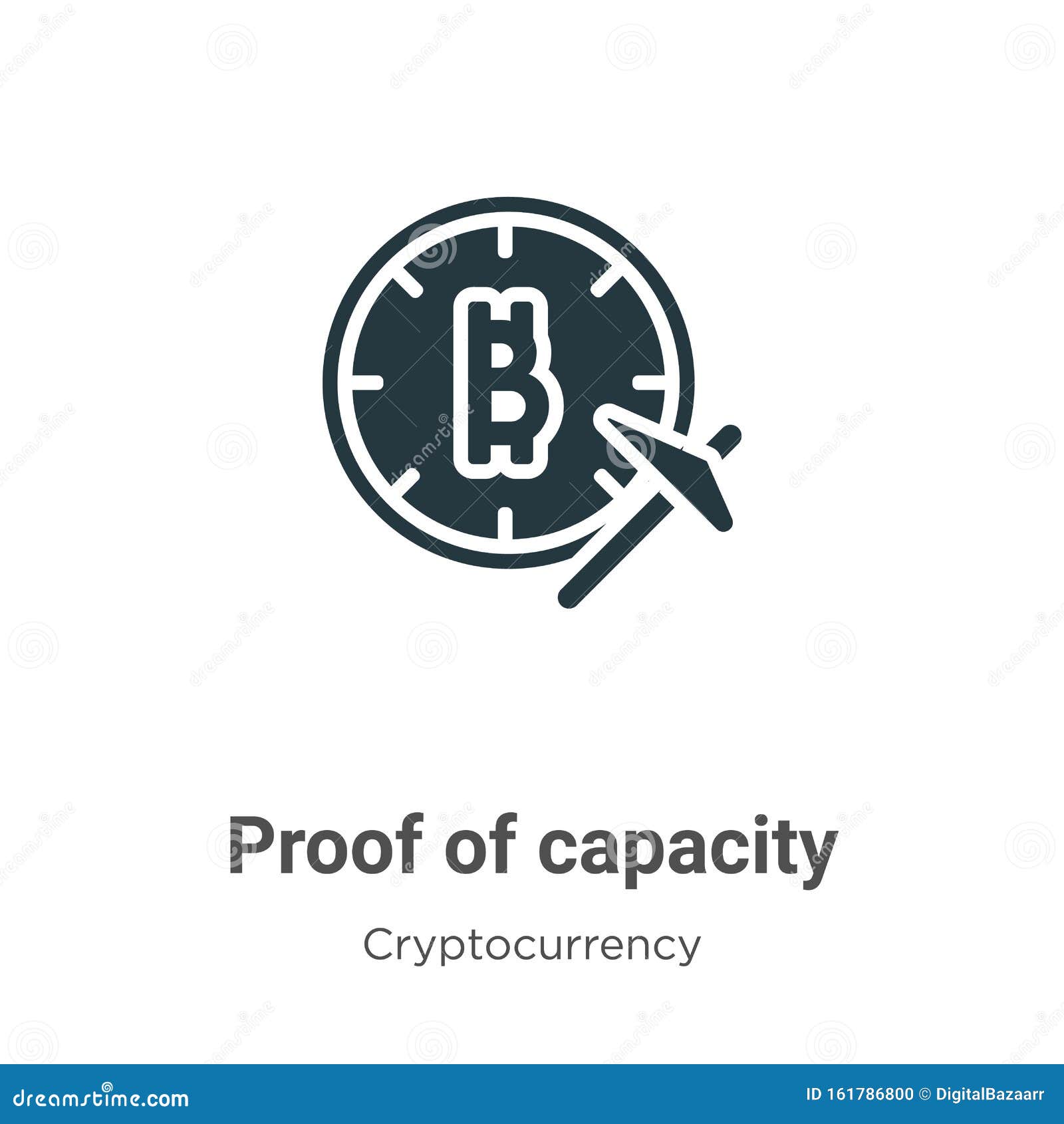 Proof of Capacity Vector Icon on White Background. Flat Vector Proof of ...