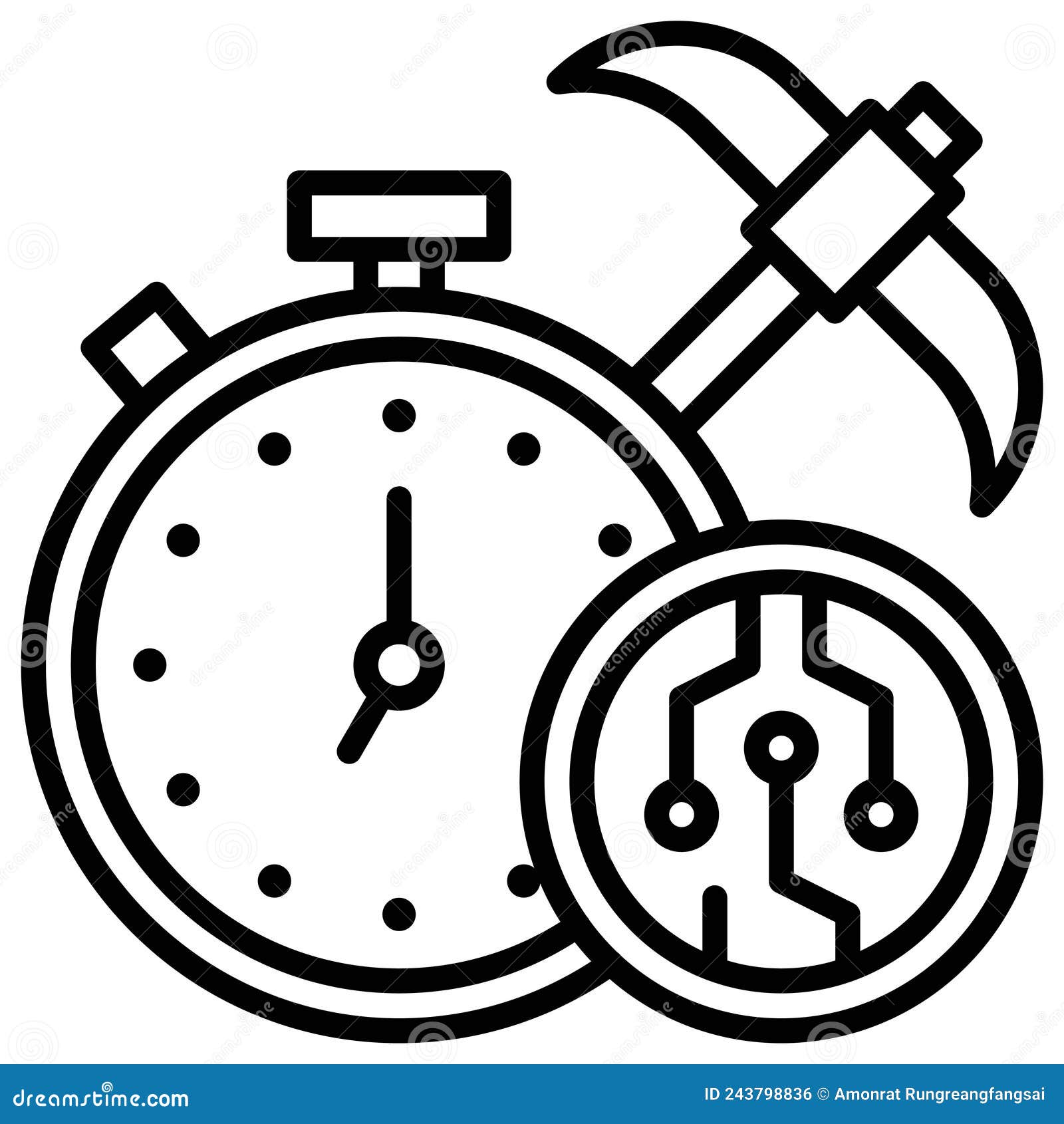 Proof of Elapsed Time Icon, Blockchain Related Vector Illustration ...