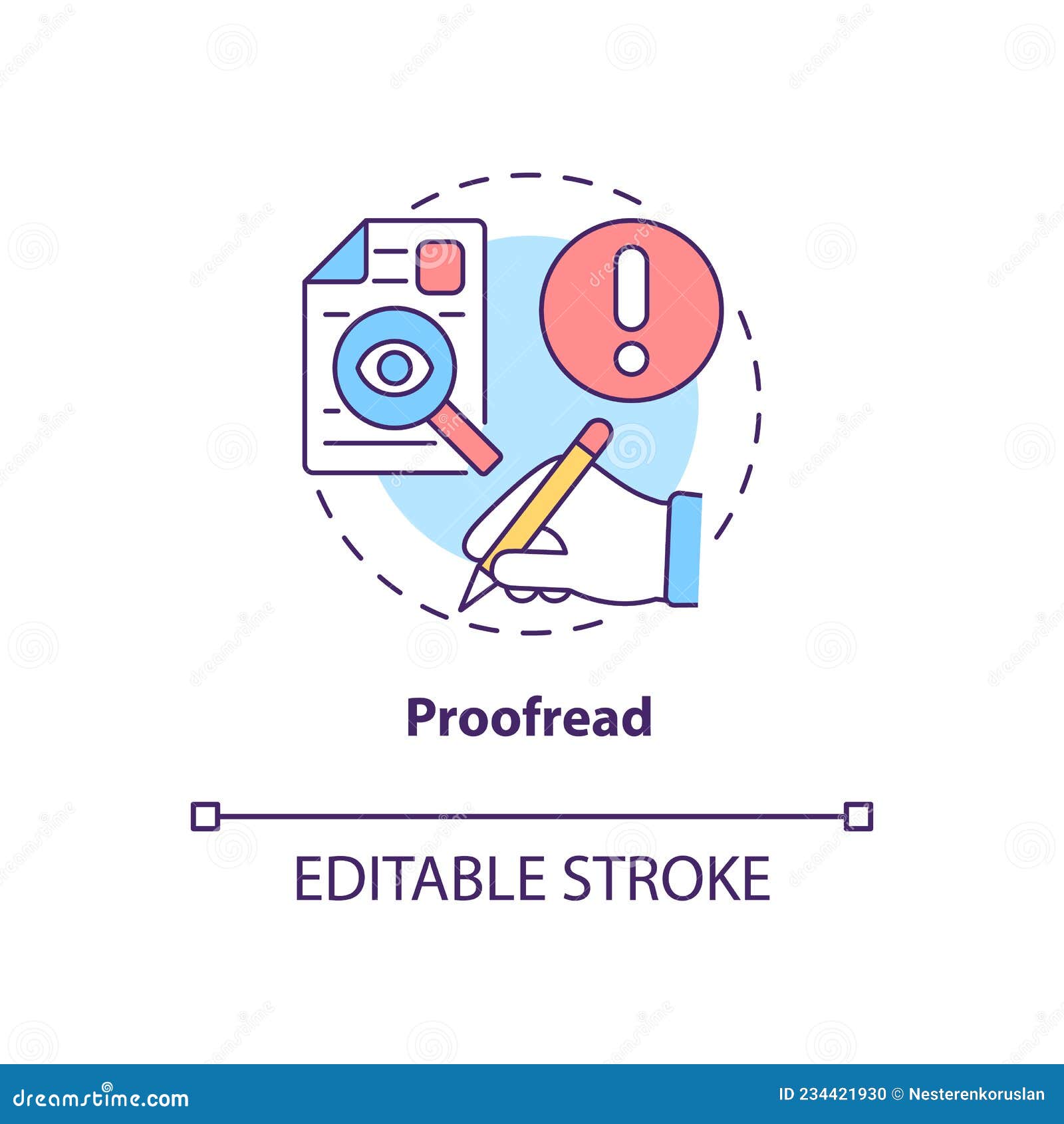 Proofread concept icon stock vector. Illustration of idea - 234421930