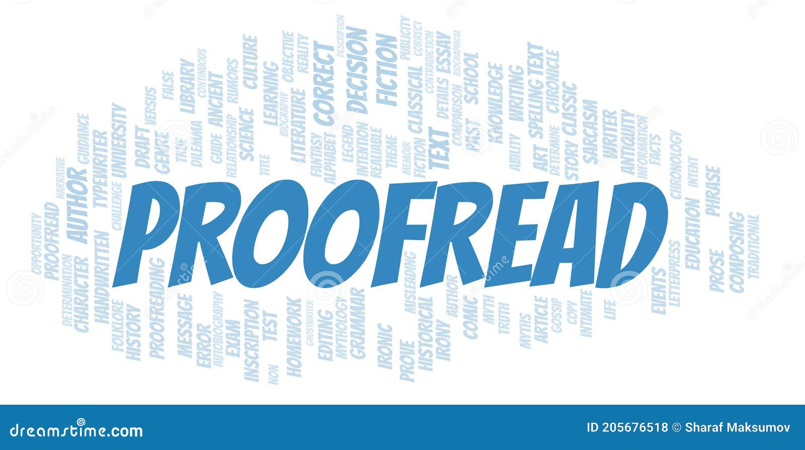 Proofread Typography Word Cloud Create with the Text only Stock ...