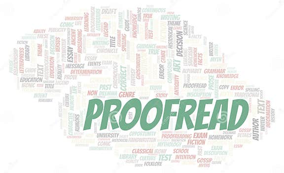 Proofread Typography Word Cloud Create with the Text only Stock ...