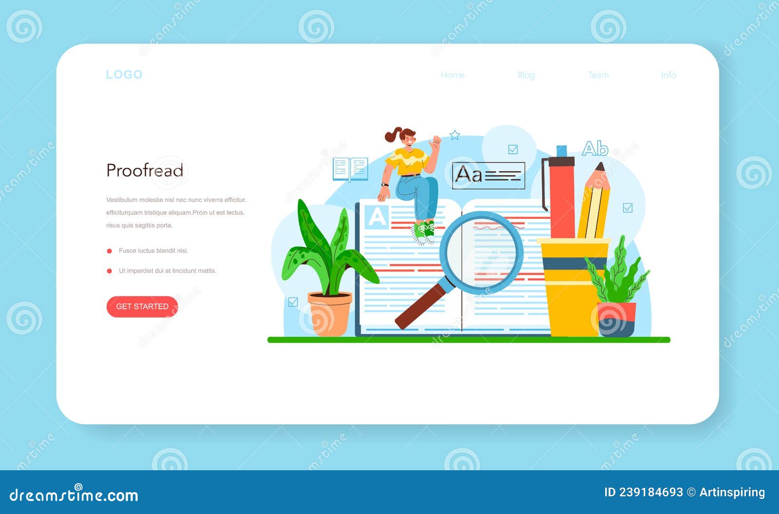 Proofreader Web Banner Or Landing Page. Printing House Technology ...