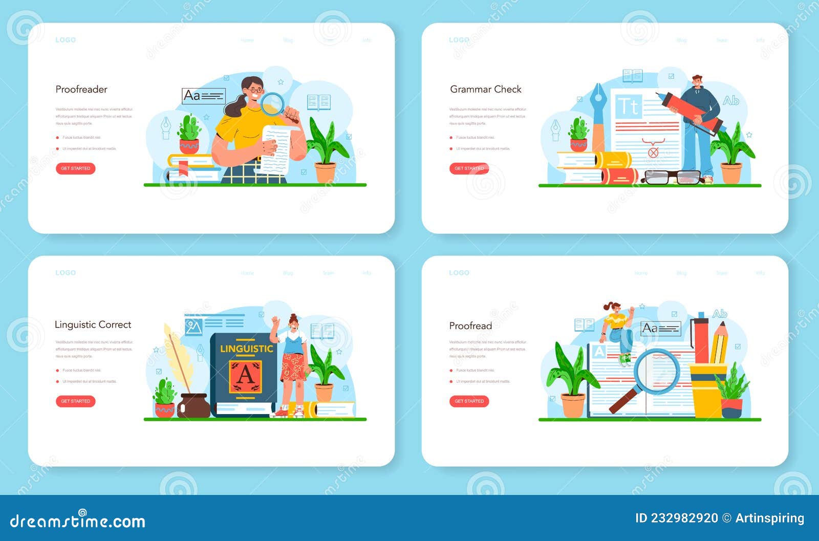 Proofreader Web Banner Or Landing Page. Printing House Technology ...