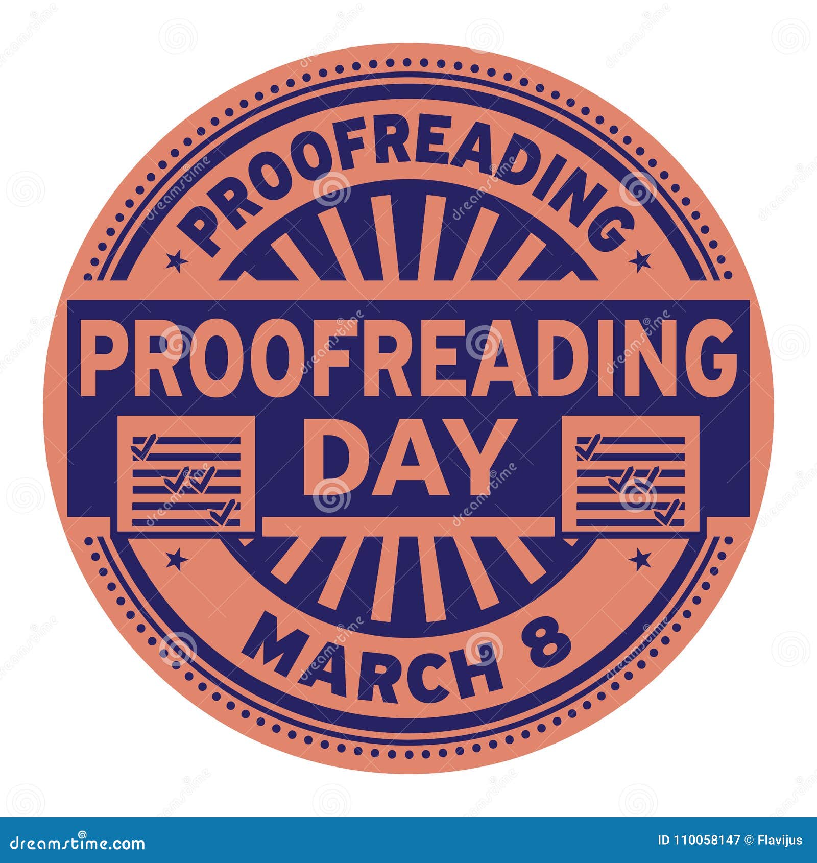 Proofreading Day Rubber Stamp Stock Vector - Illustration of draft ...
