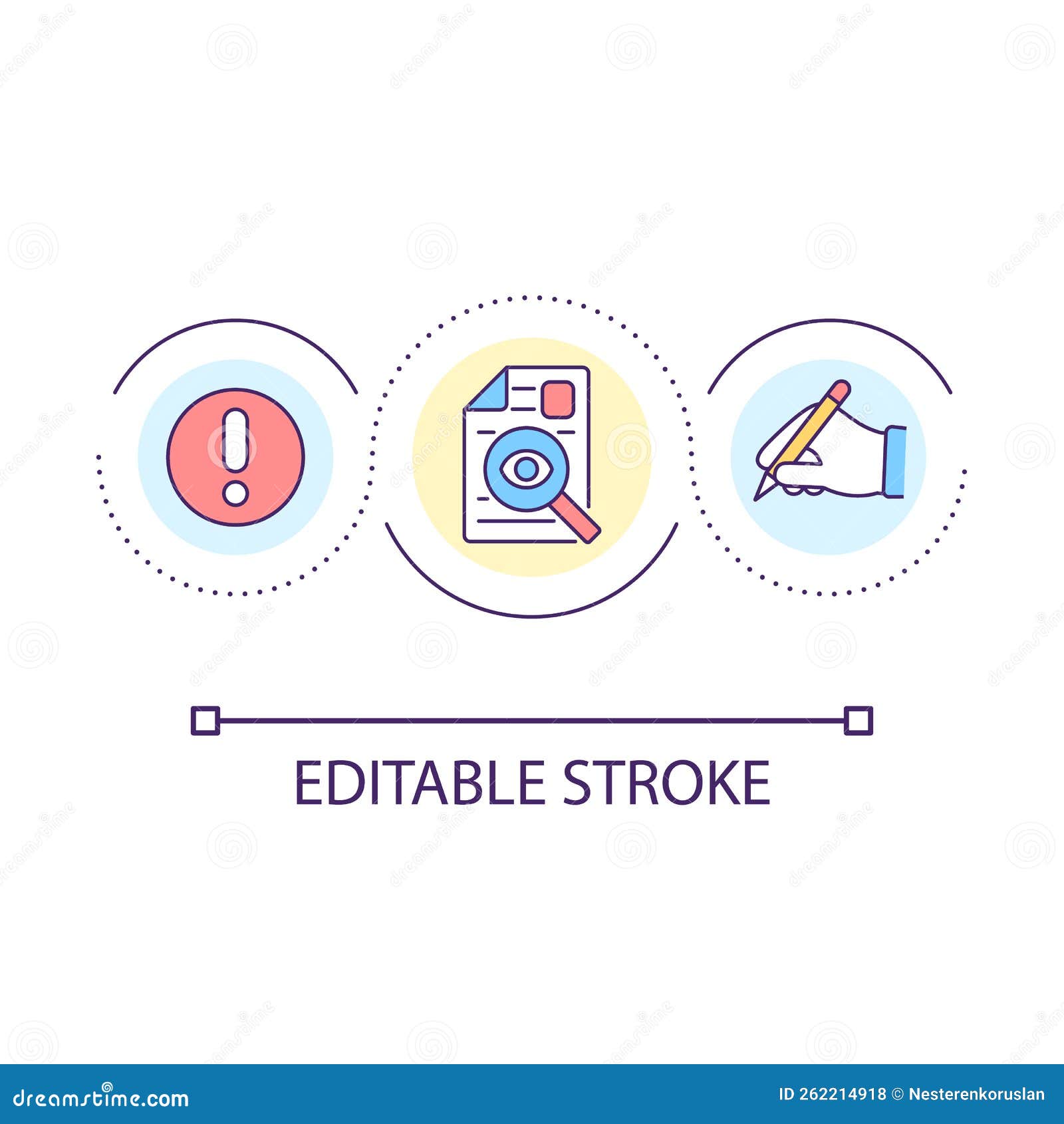 Proofreading Line Icons Collection Editing Revision Accuracy