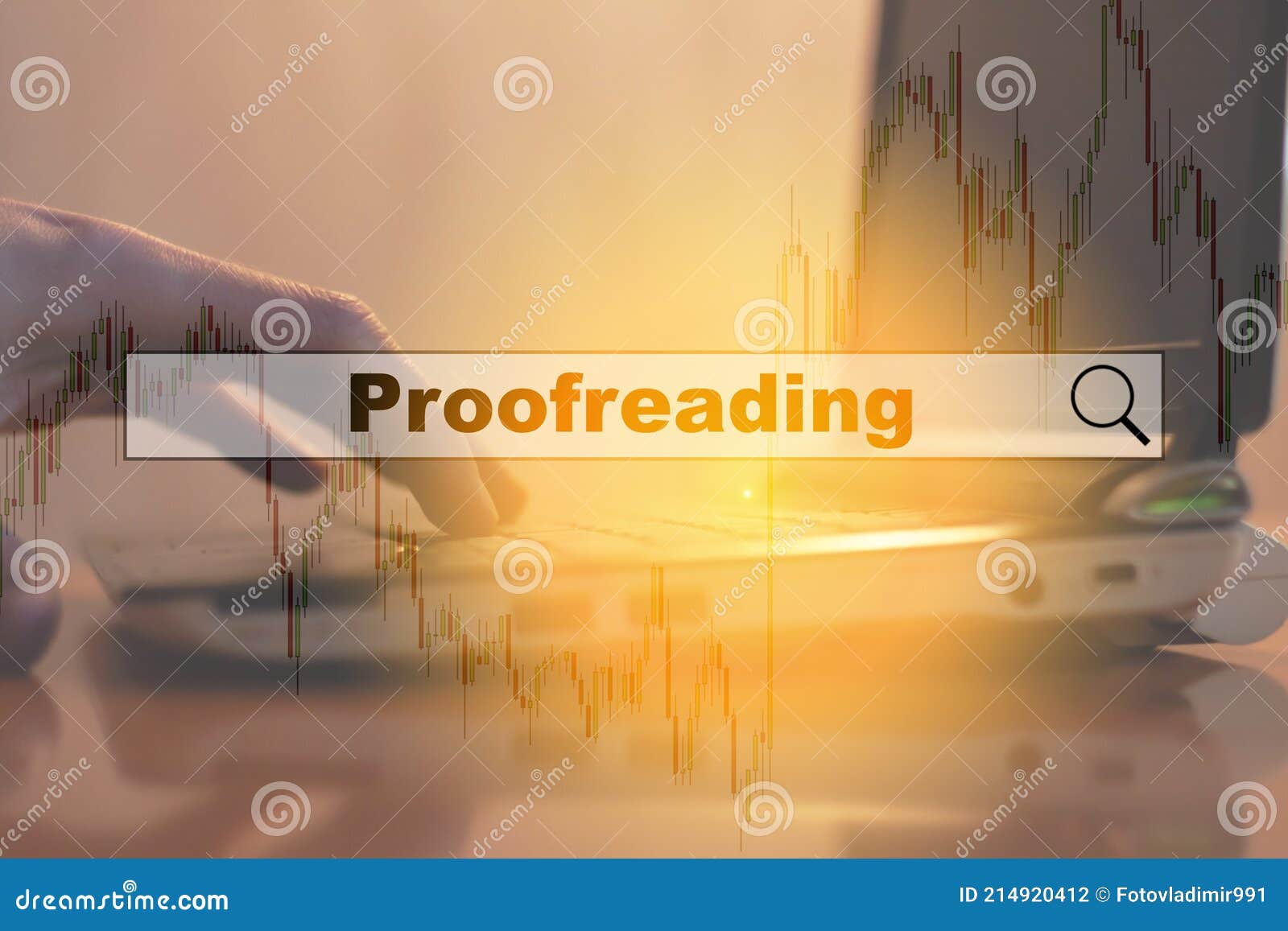 Proofreading Man with a Graph is Studying on the Computer Stock Photo ...