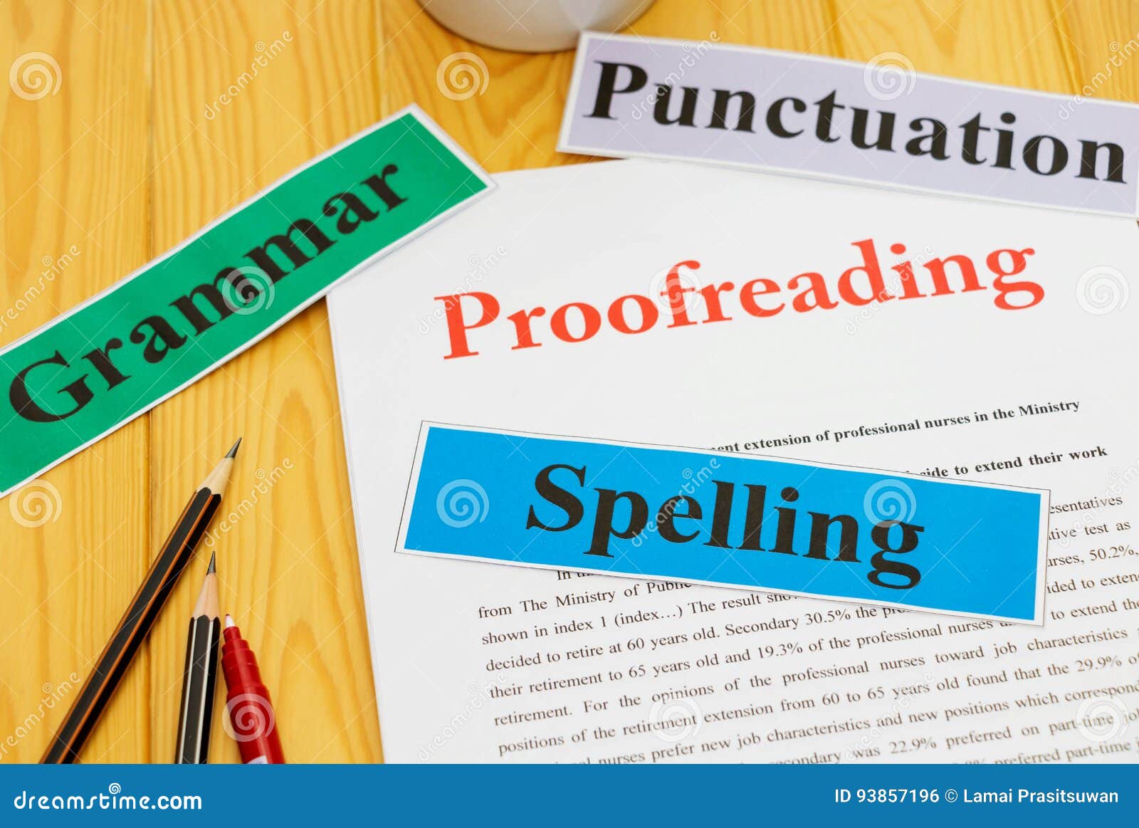 Proofreading Paper on Table Stock Photo - Image of proofreading, edit ...