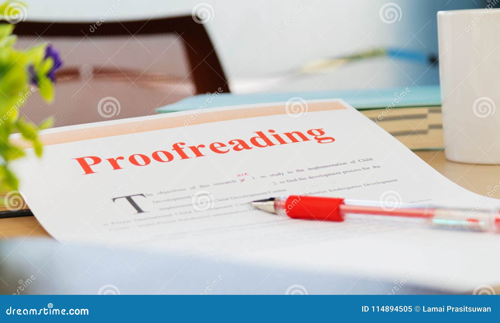 Proofreading Paper on Table Stock Image - Image of paperwork, sheet ...