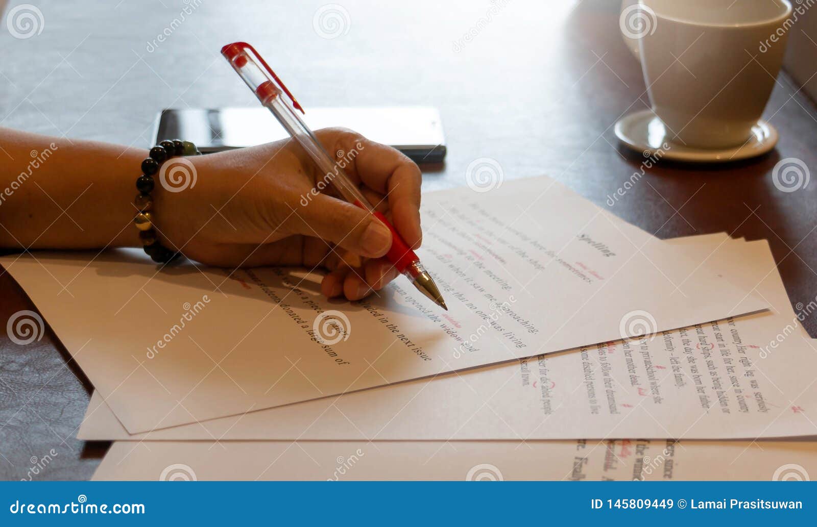 Proofreading Paper on Table Stock Image - Image of service, paper ...
