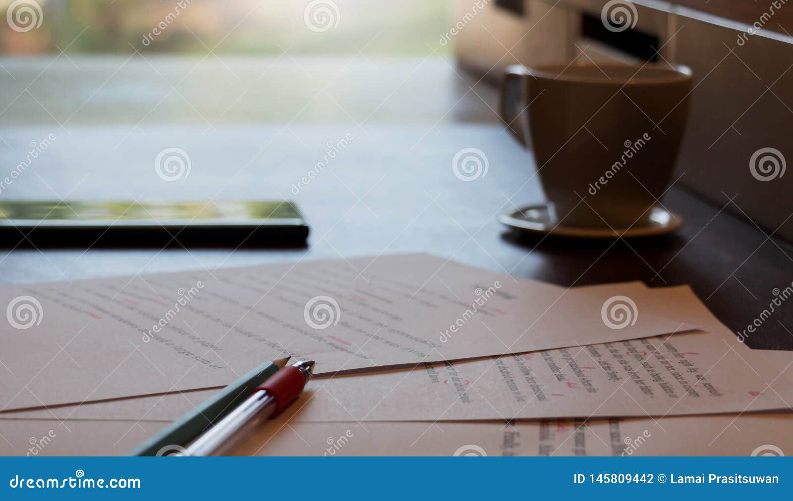 Proofreading Paper on Table Stock Photo - Image of error, service ...