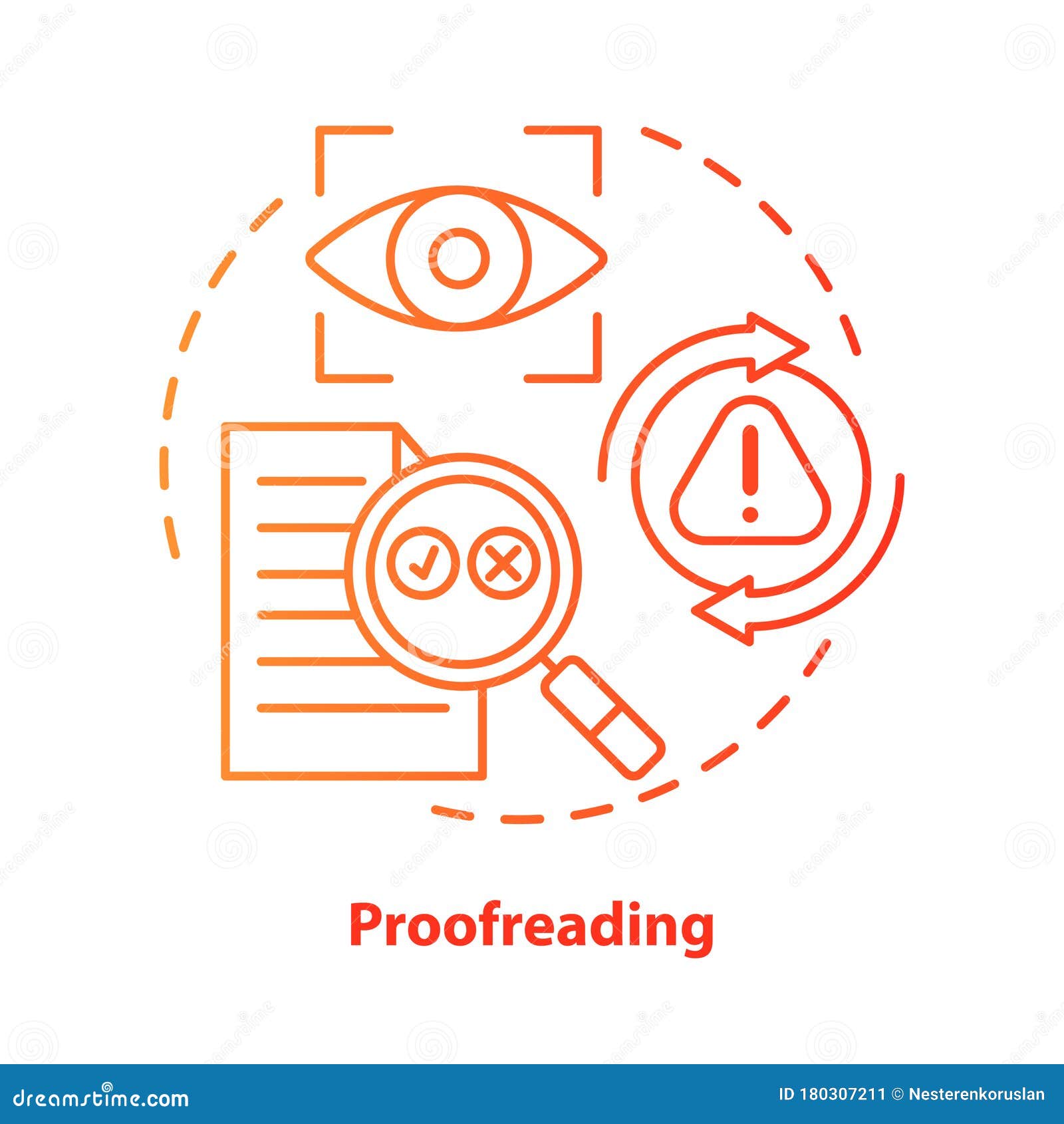 Proofreading Red Concept Icon. Text Editing, Correction Process Idea ...