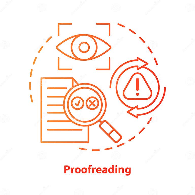 Proofreading Red Concept Icon. Text Editing, Correction Process Idea ...