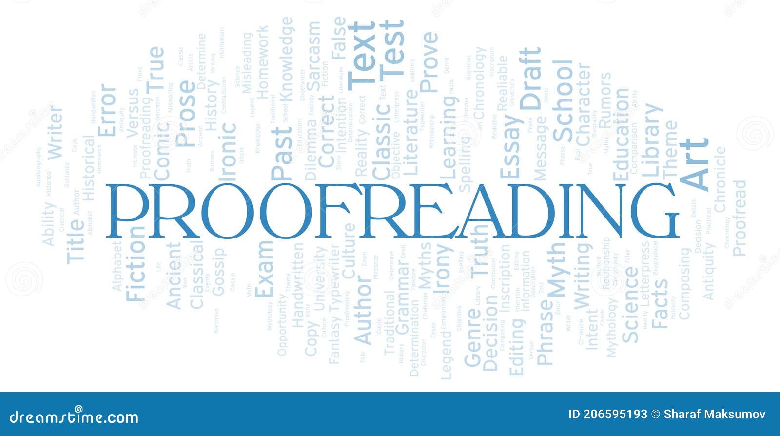 Proofreading Typography Word Cloud Create with the Text only Stock ...