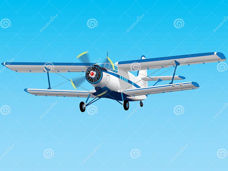 Prop biplane stock vector. Illustration of prop, aviation - 12680403