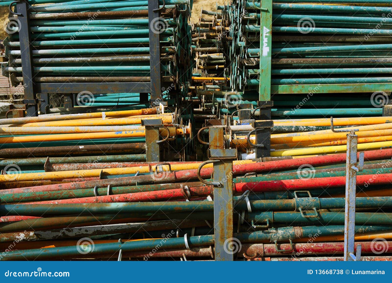 Prop Post Stacked for Construction Formwork Stock Photo - Image of ...