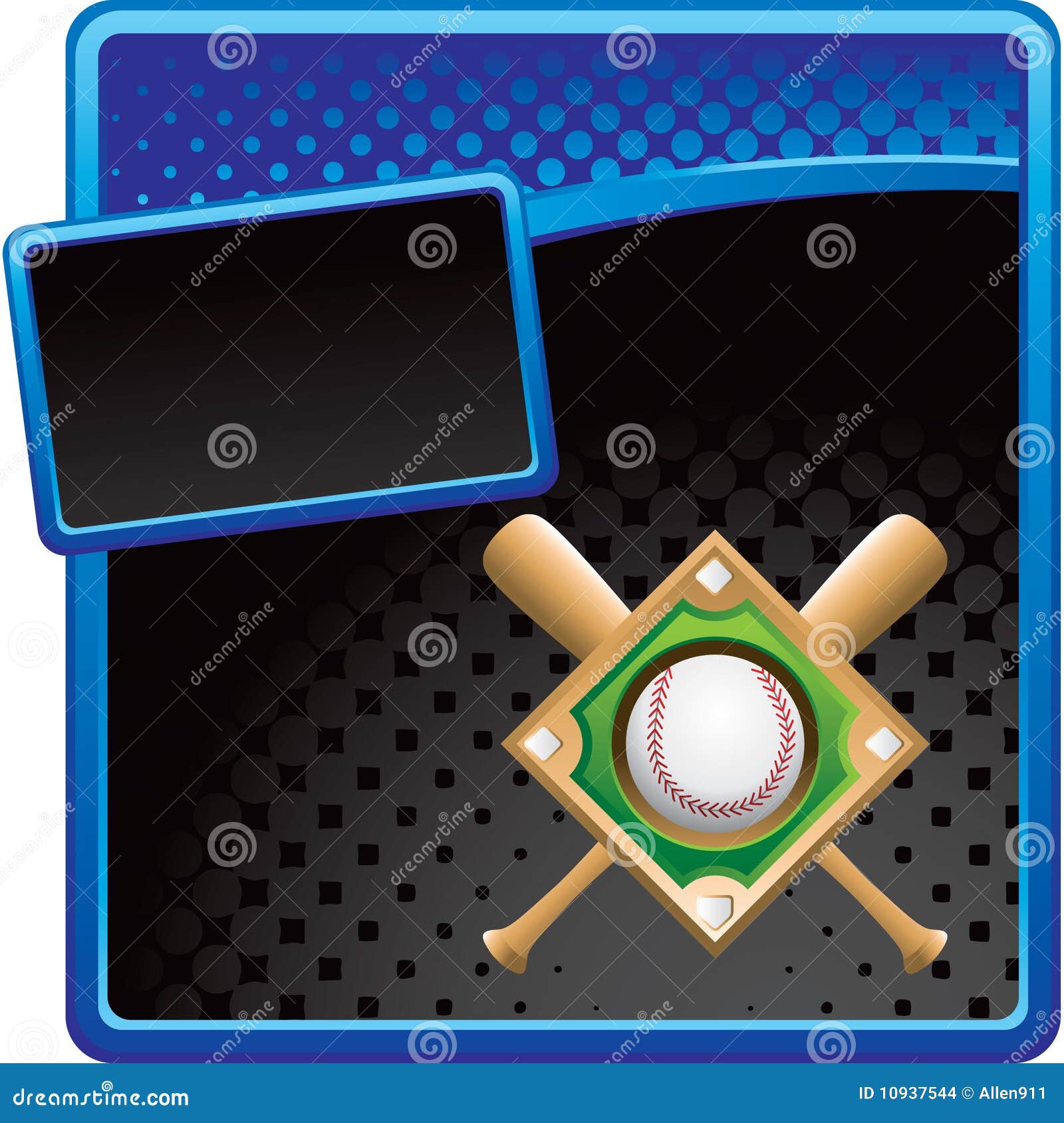 Propaganda Azul Do Diamante De Basebol Ilustração do Vetor - Ilustração ...