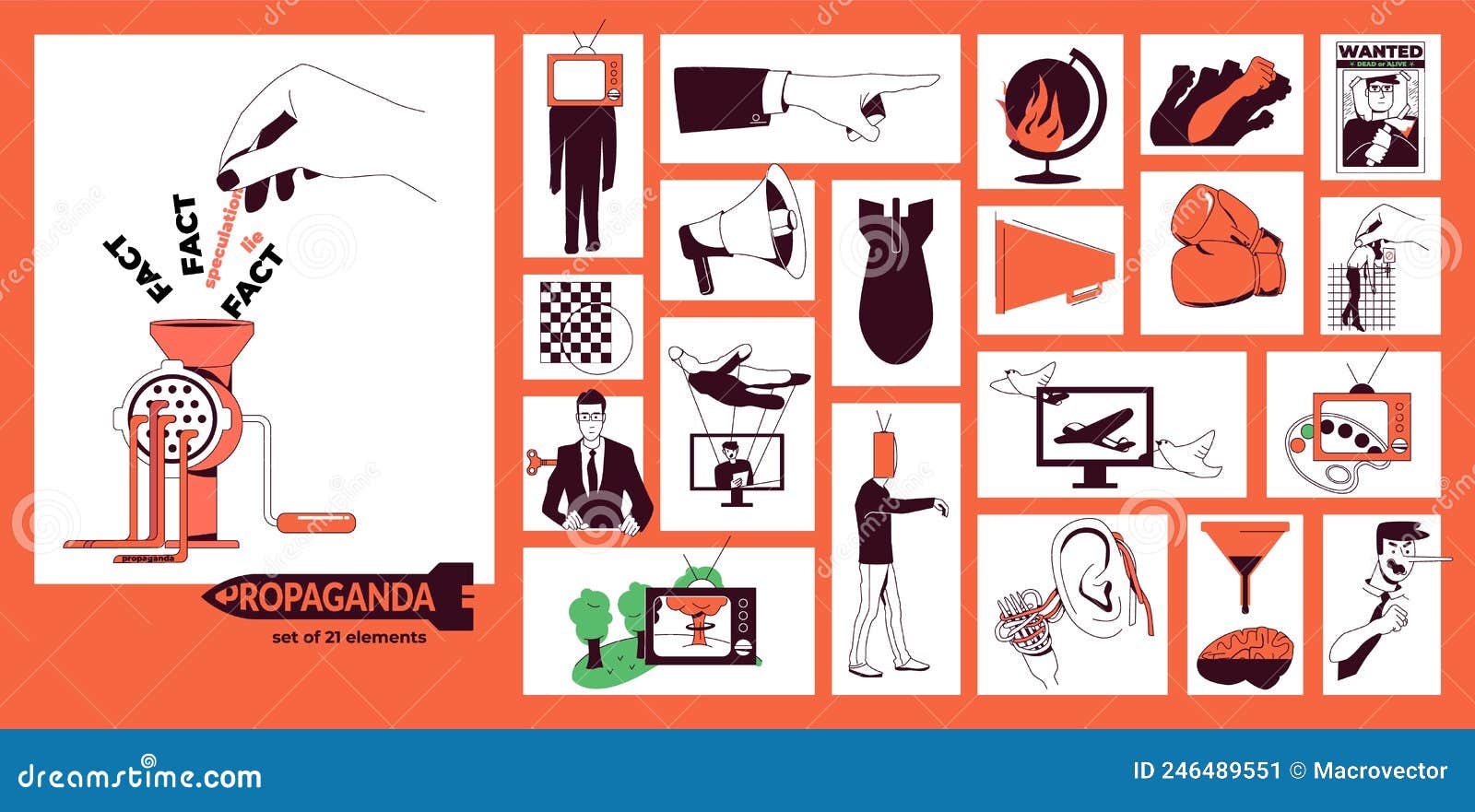 Propaganda Flat Infographics Layout Cartoon Vector | CartoonDealer.com ...