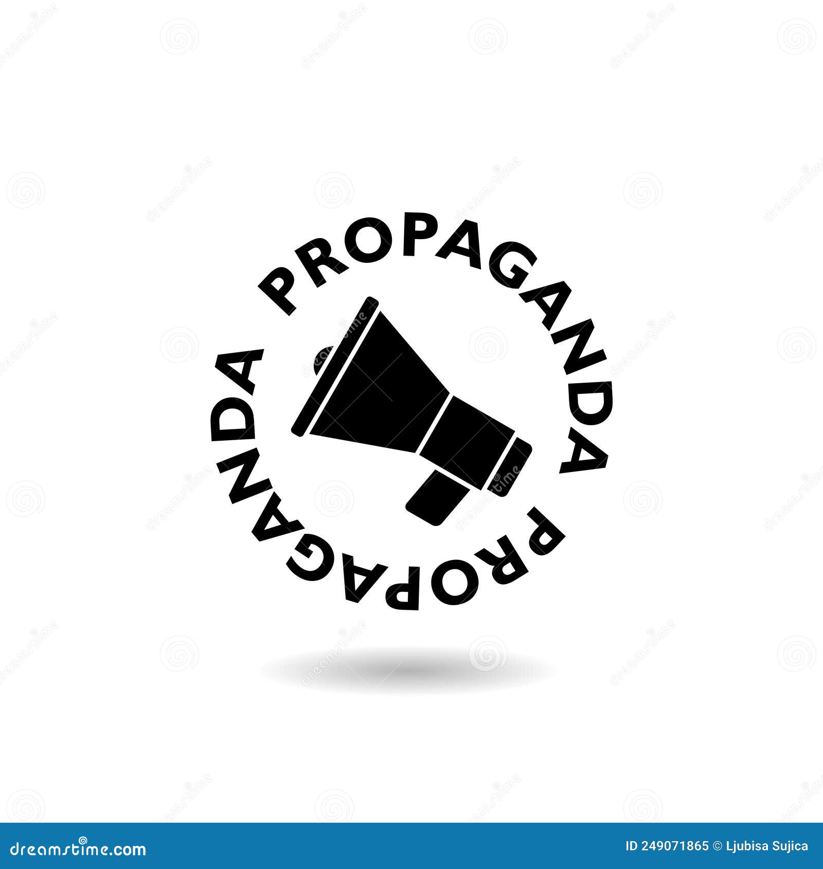 Propaganda Logo Icon with Shadow Stock Vector - Illustration of mockup ...