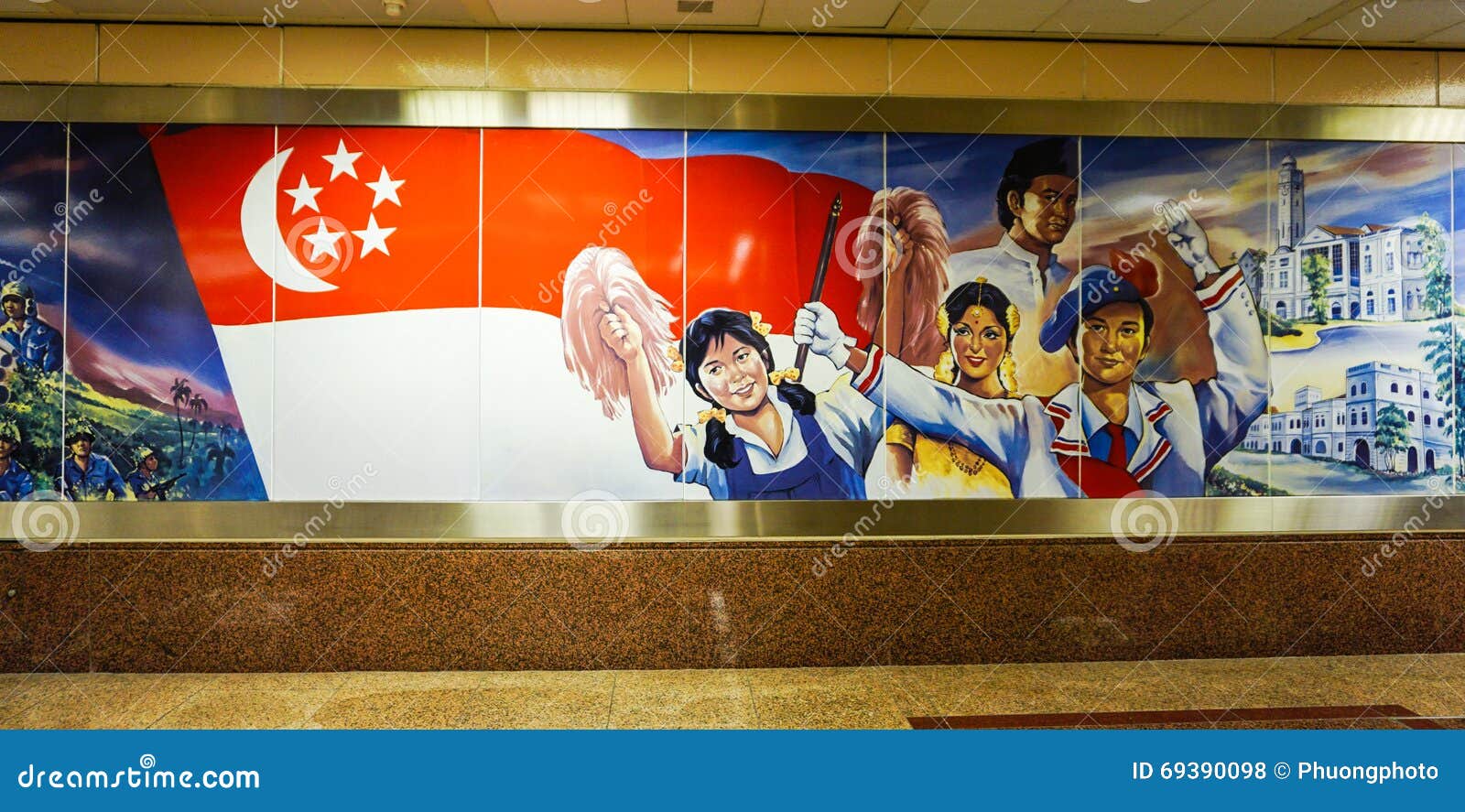 Propaganda on the Wall at Subway Station in Singapore Editorial Stock ...