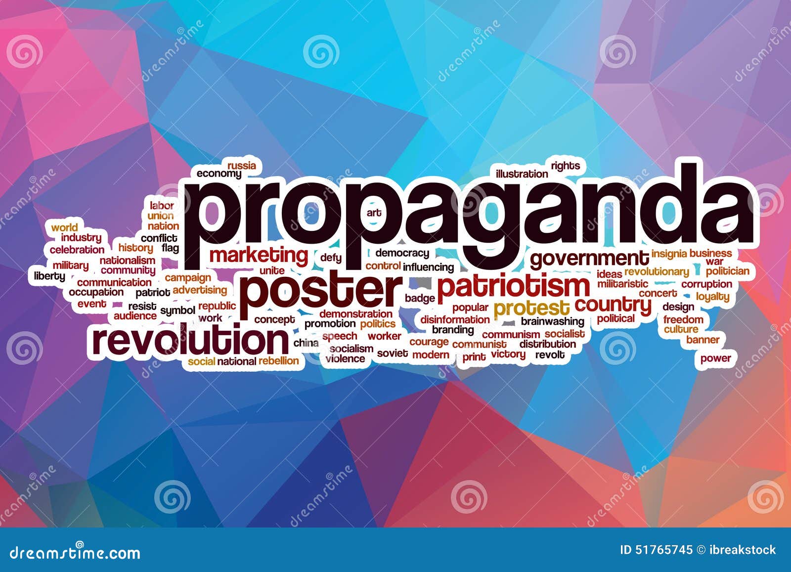 Propaganda Word Cloud with Abstract Background Stock Illustration ...