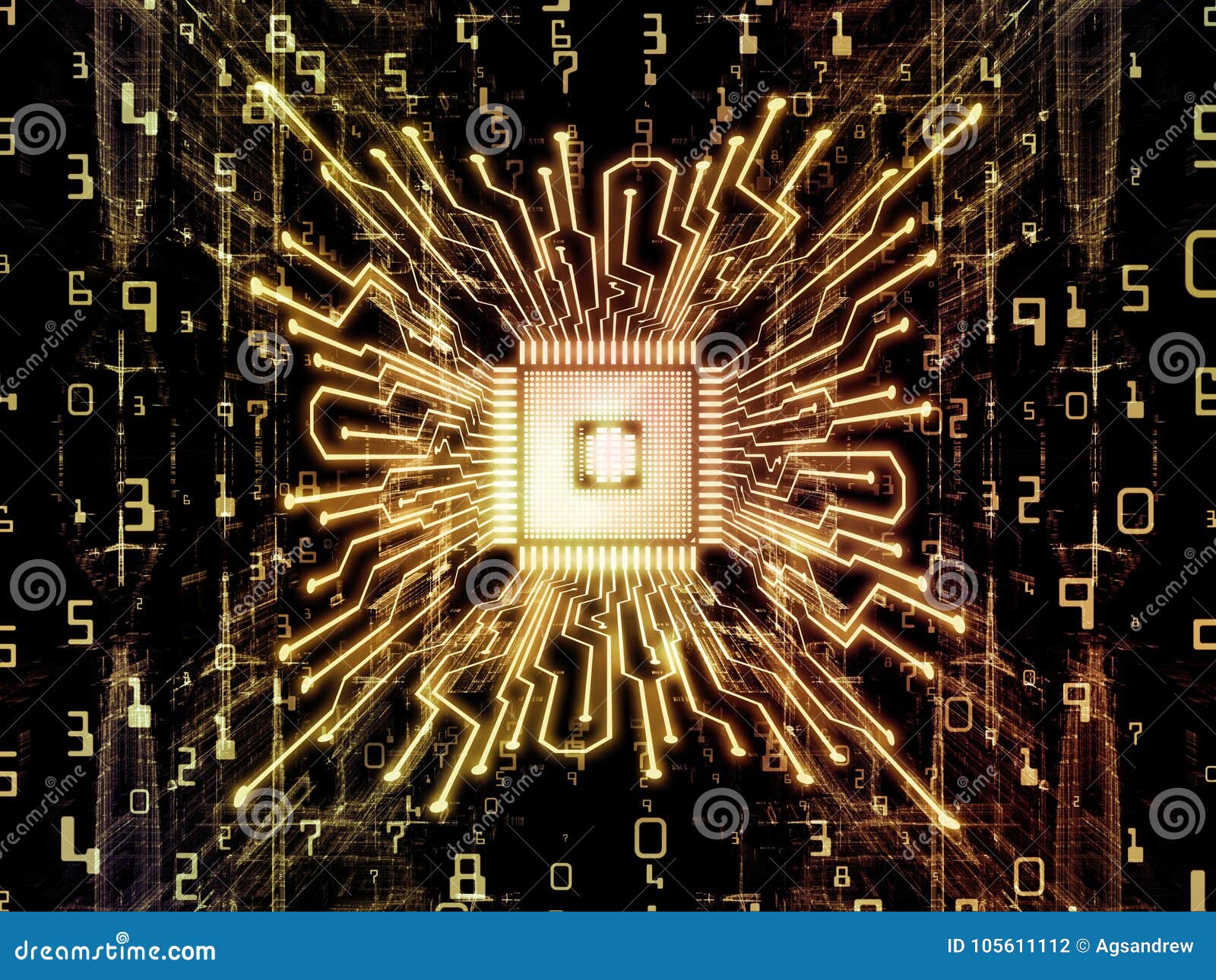 Propagation of Computer CPU Stock Illustration - Illustration of ...