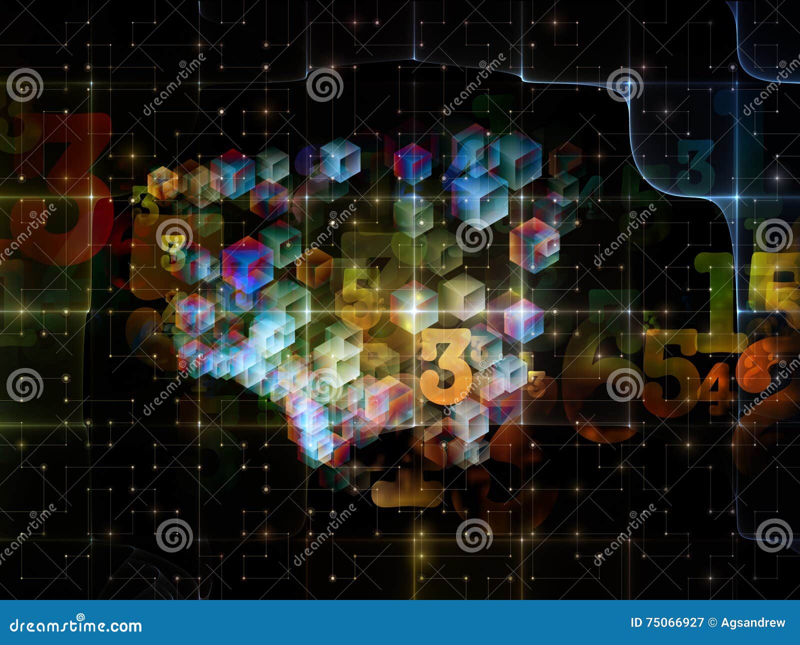 Propagation of Digital Grid Stock Illustration - Illustration of data ...