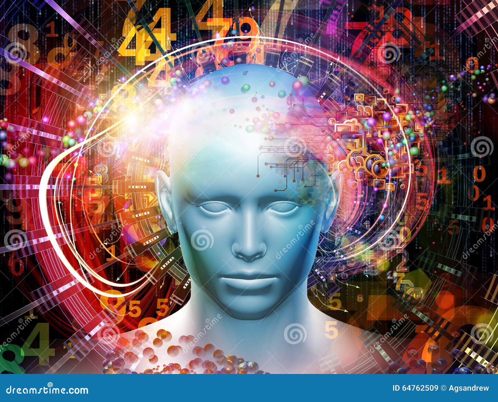 Propagation of Digital Thoughts Stock Illustration - Illustration of ...