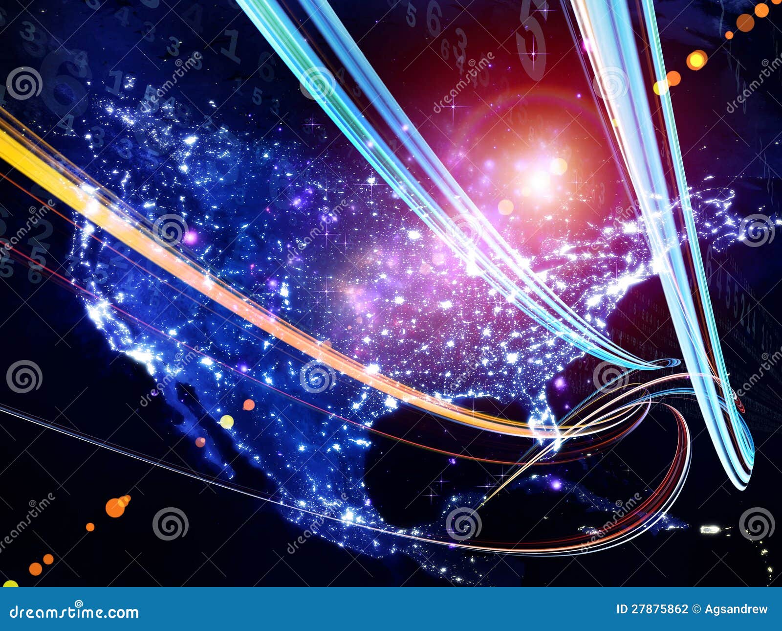 Propagation of Information Stream Stock Illustration - Illustration of ...