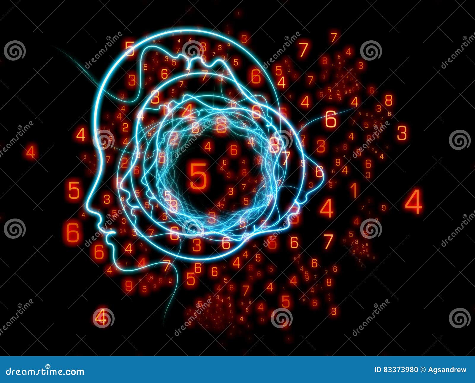 Propagation of Integers stock illustration. Illustration of head - 83373980