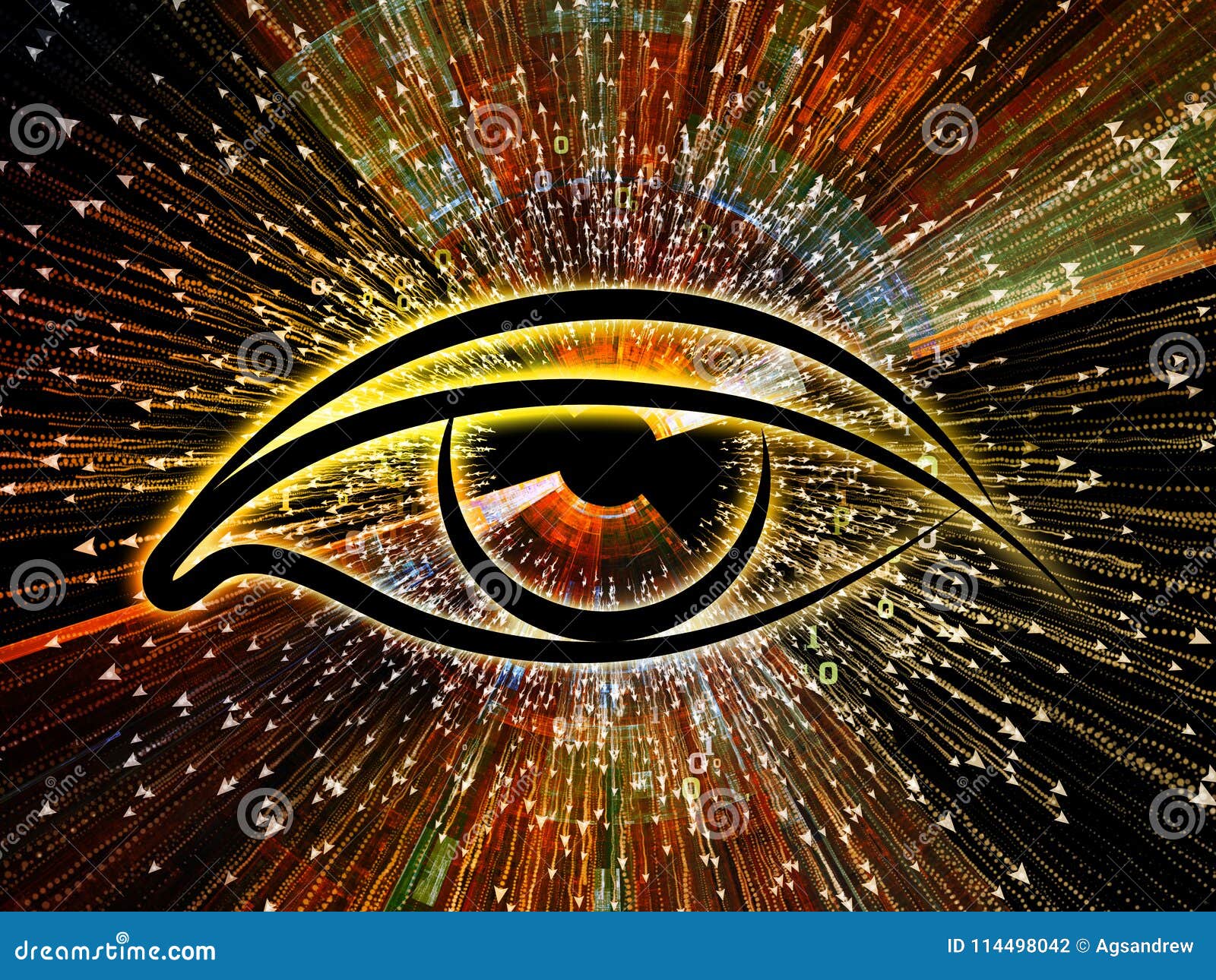 Propagation of Visual Information Stock Illustration - Illustration of ...