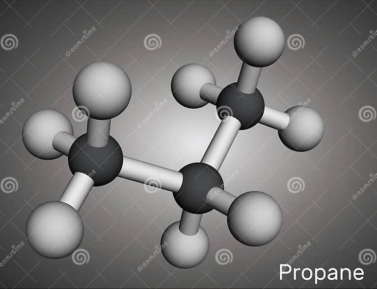 Propane C3H8 Molecule. it is Three-carbon Alkane, Molecular Model Stock ...