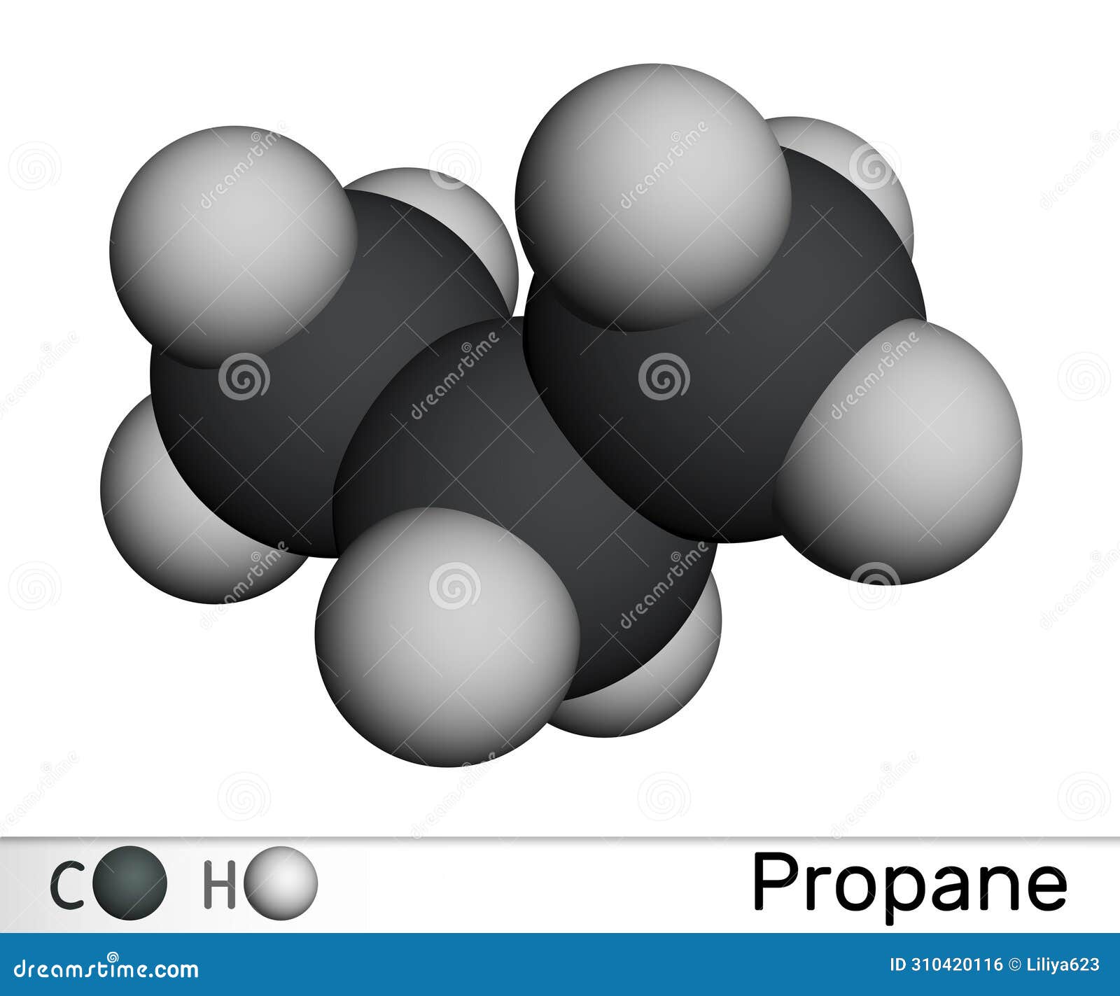 Propane C3H8 Molecule. It Is Three-carbon Alkane, Molecular Model. 3D ...