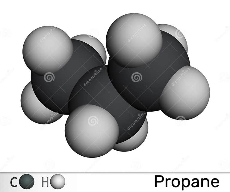 Propane C3H8 Molecule. it is Three-carbon Alkane, Molecular Model Stock ...
