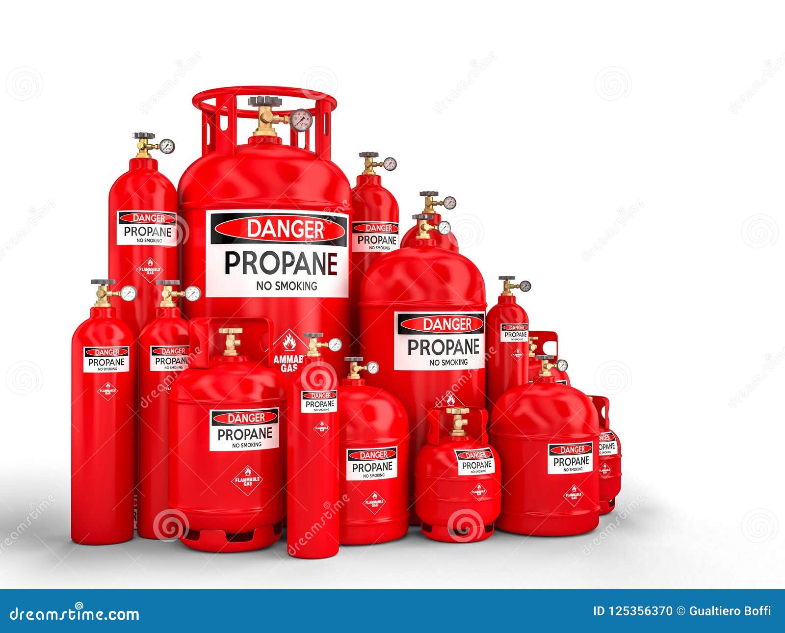 Red Propane Cylinder With Compressed Gas Royalty-Free Illustration ...