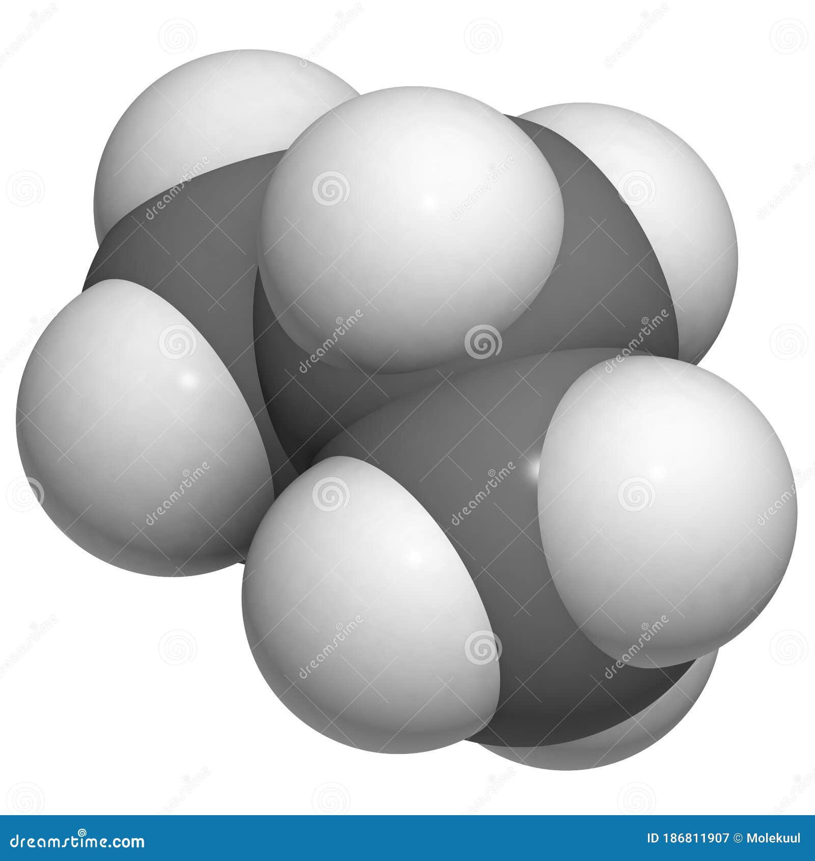 Propane Fuel Molecule, Molecular Model Stock Illustration ...