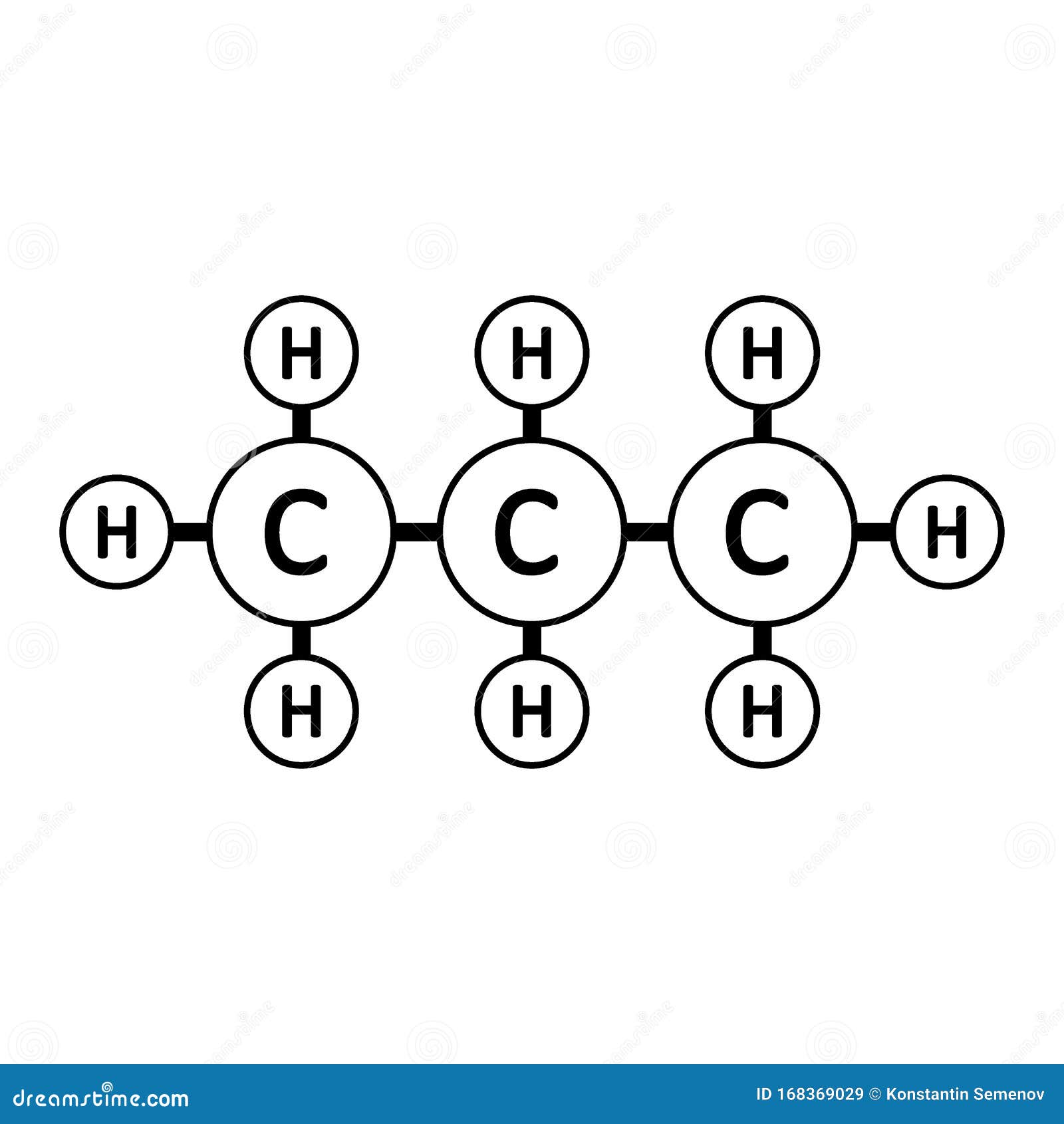 Propane Molecule Image Cartoon Vector | CartoonDealer.com #85881559