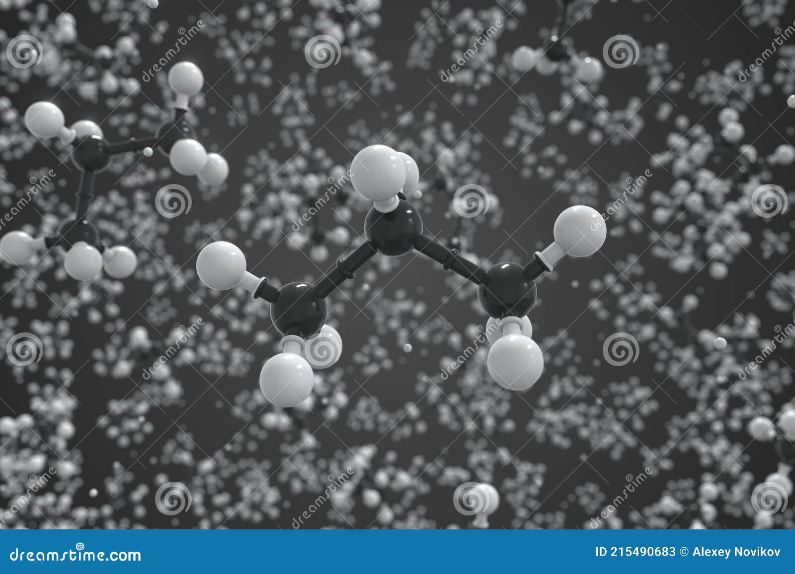Propane Molecule Made with Balls, Scientific Molecular Model. Chemical ...
