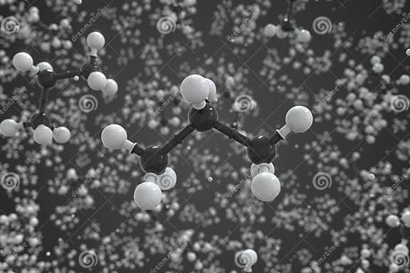 Propane Molecule Made with Balls, Scientific Molecular Model. Chemical ...