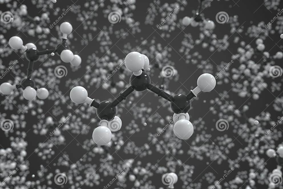Propane Molecule Made with Balls, Scientific Molecular Model. Chemical ...