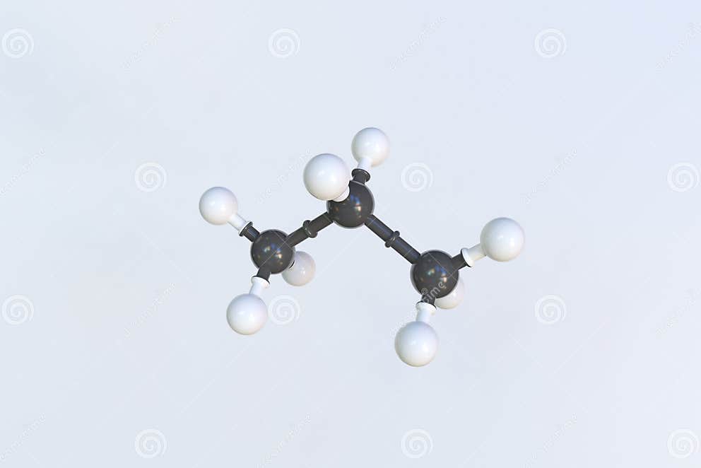 Propane Molecule Made with Balls, Scientific Molecular Model. 3D ...