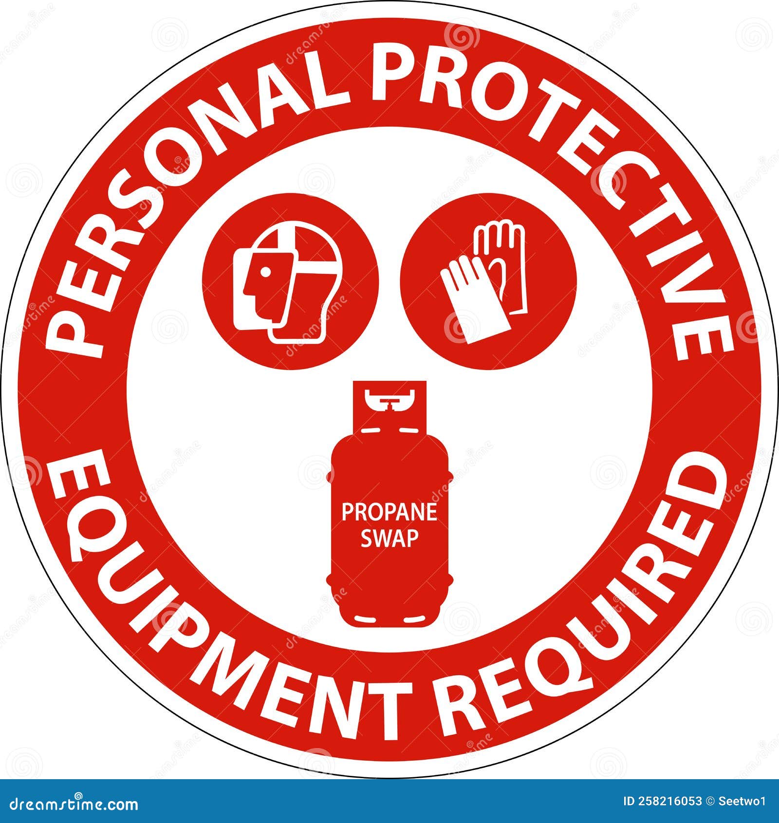 Propane Personal Protective Equipment Required Floor Sign Stock Vector ...