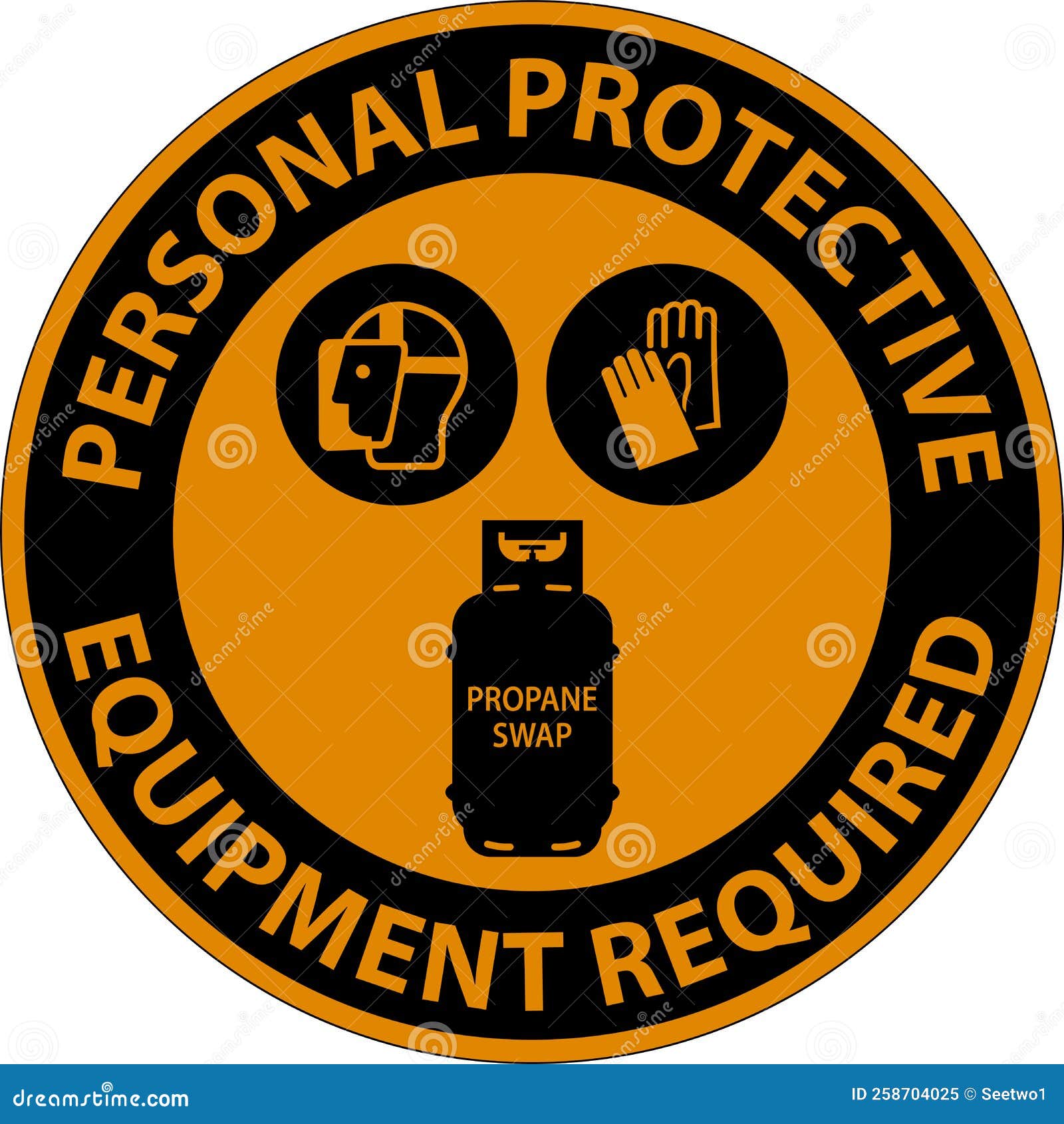 Propane Personal Protective Equipment Required Floor Sign Stock Vector ...