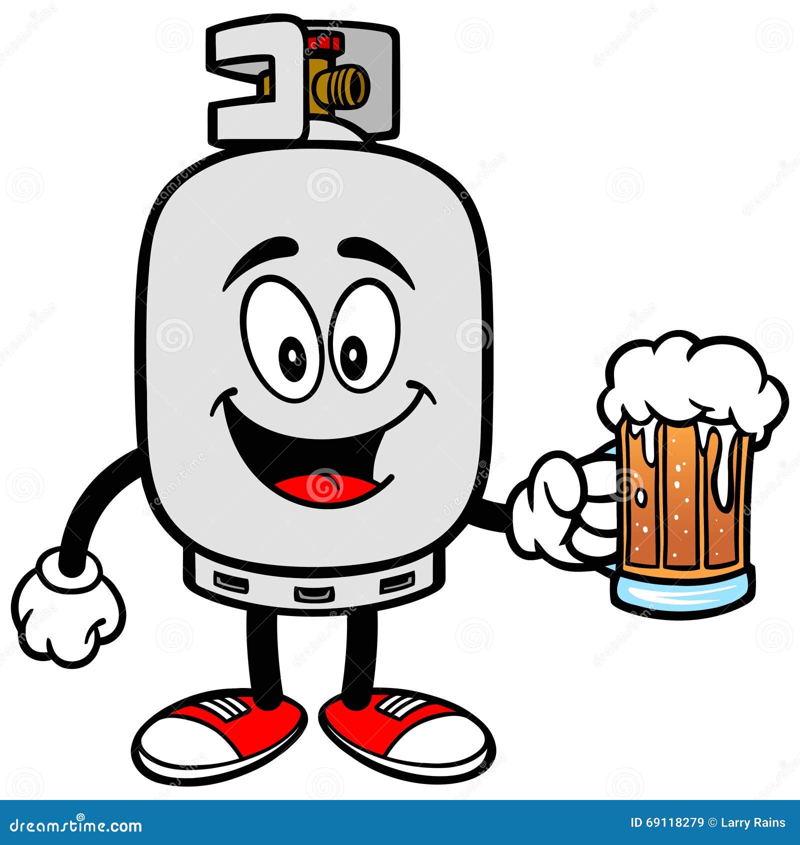 Propane Tank With A Sign Cartoon Vector | CartoonDealer.com #69118293