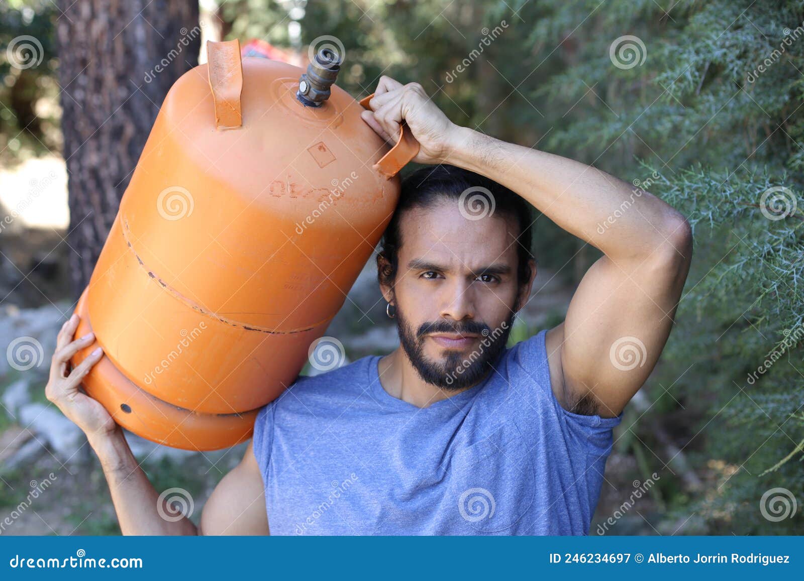 Propane Tank Delivery Man with Attractive Look Stock Image - Image of ...