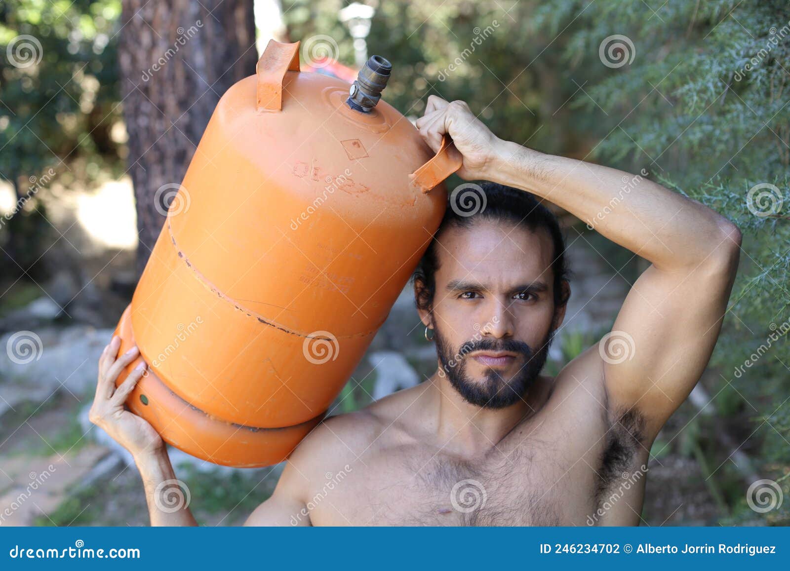 Propane Tank Delivery Man with Attractive Look Stock Photo - Image of ...