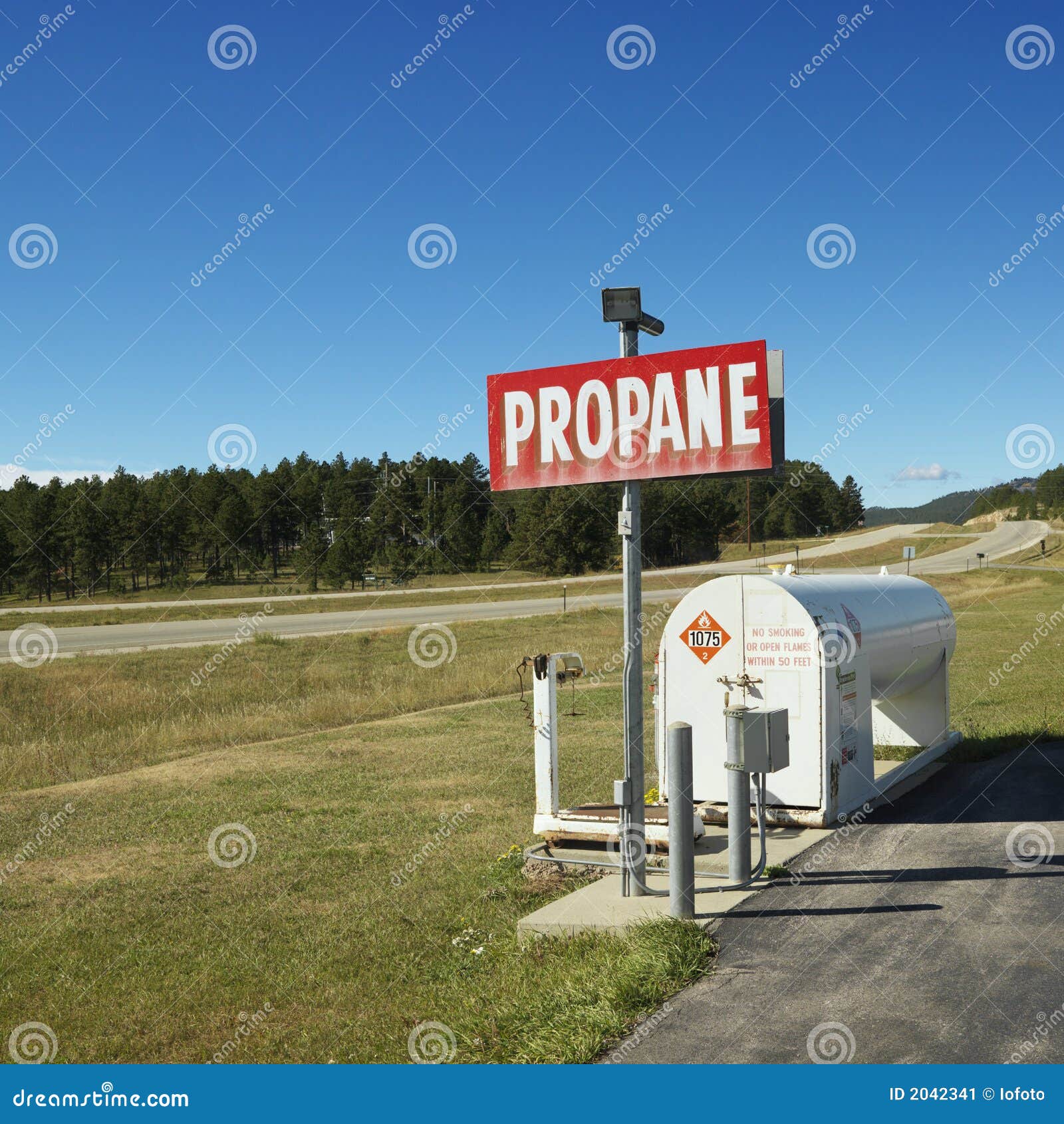 Propane Tank on Side of Road. Stock Image - Image of dakota, square ...