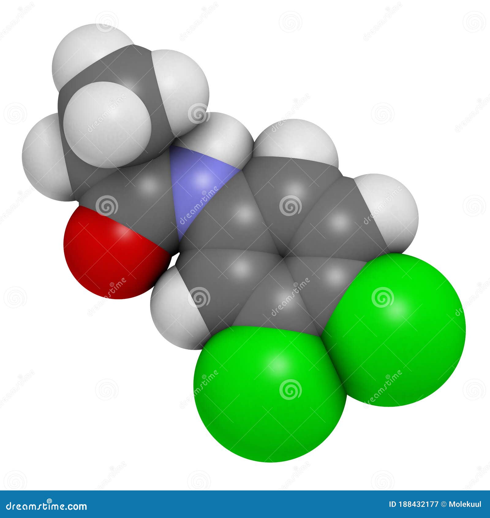 Propanil Herbicide Molecule. 3D Rendering Stock Illustration ...
