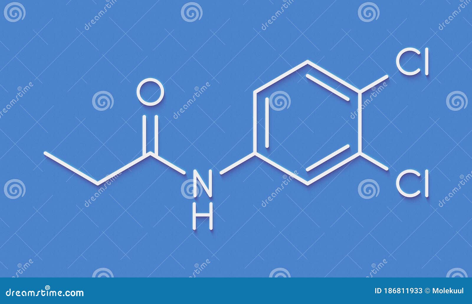 Propanil Herbicide Molecule. Skeletal Formula. Stock Illustration ...